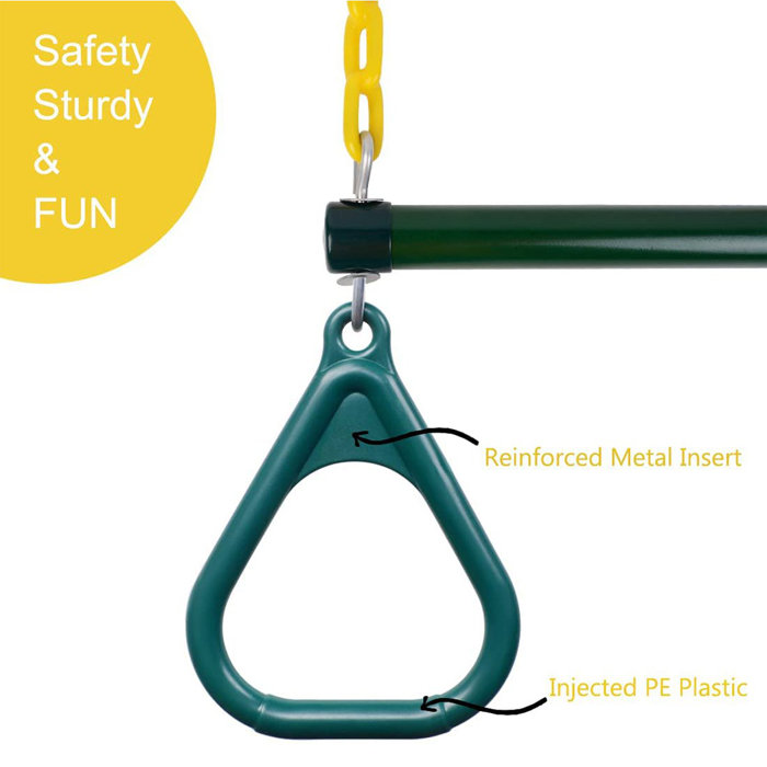 Goodwish Green & Yellow & Silver Trapeze Rings with Mounting Hangers ...