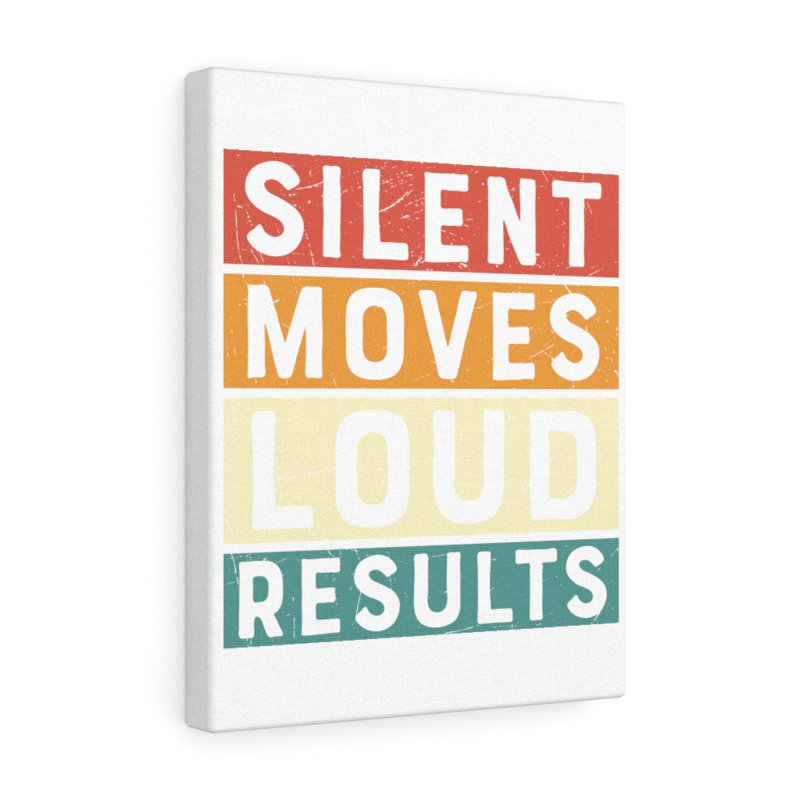 Blue Elephant Silent Moves Loud Results - Wrapped Canvas Typography ...