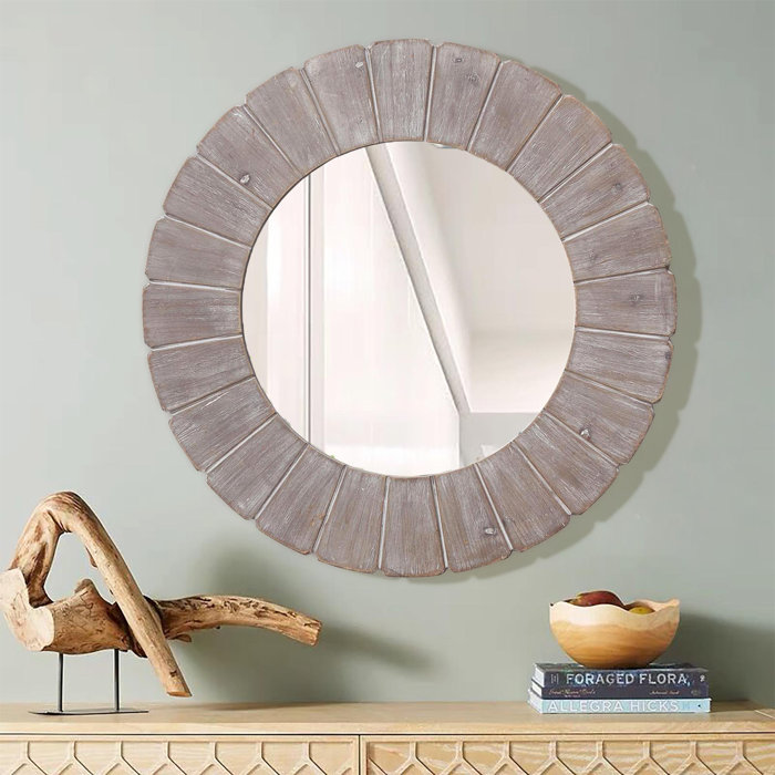Dovecove Round Wood Wall Mirror & Reviews | Wayfair