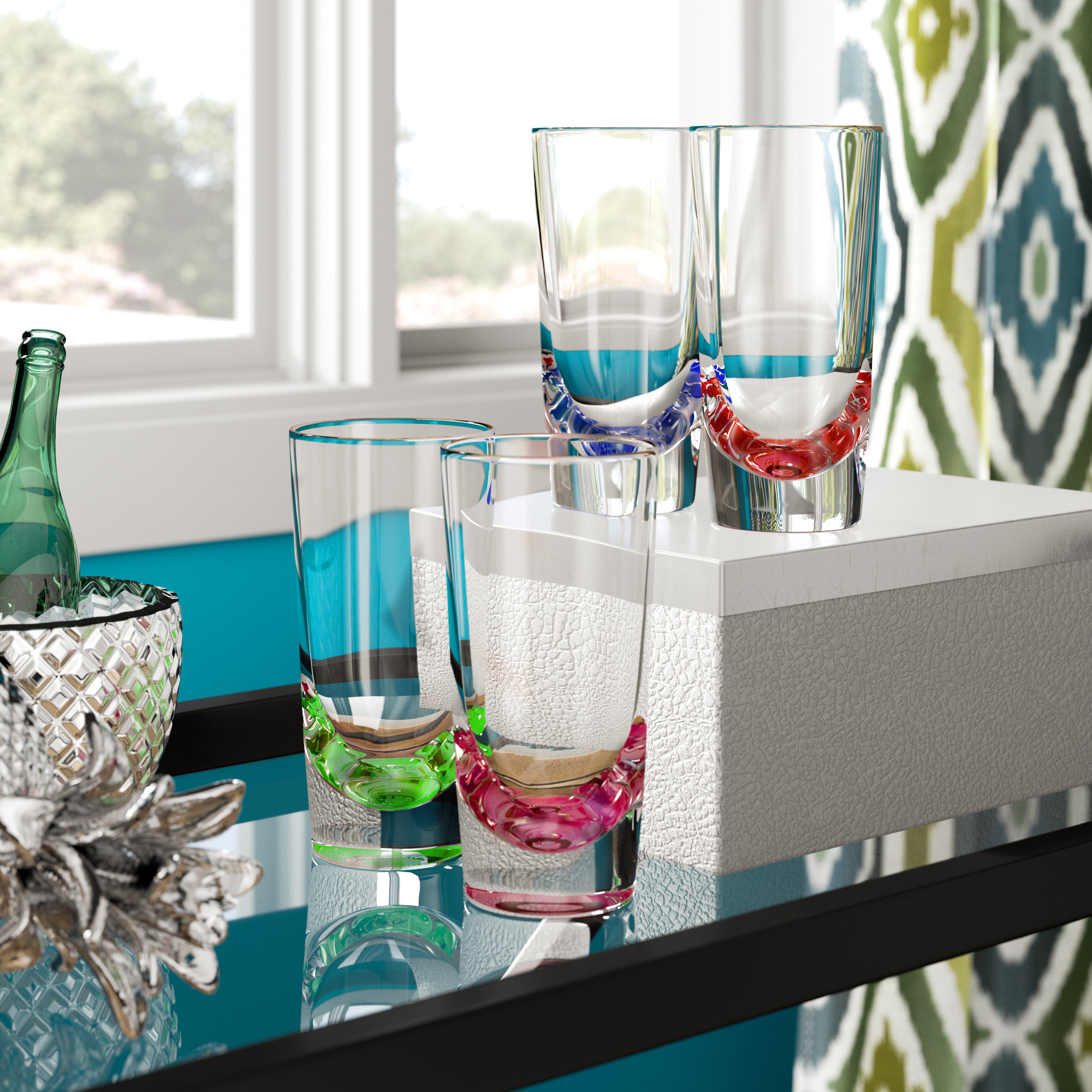 Ivy Bronx Funkhouser 4-Piece 12 oz. Plastic Drinking Glass Set ...