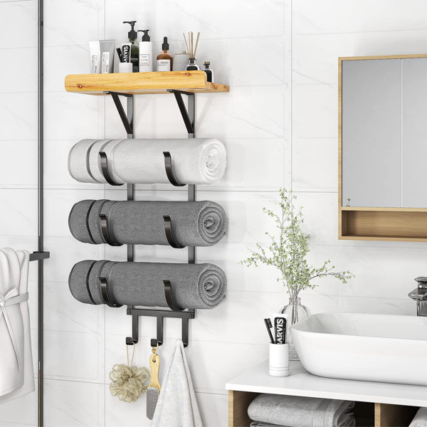 QIANXI Metal Wall Mounted Towel Rack | Wayfair
