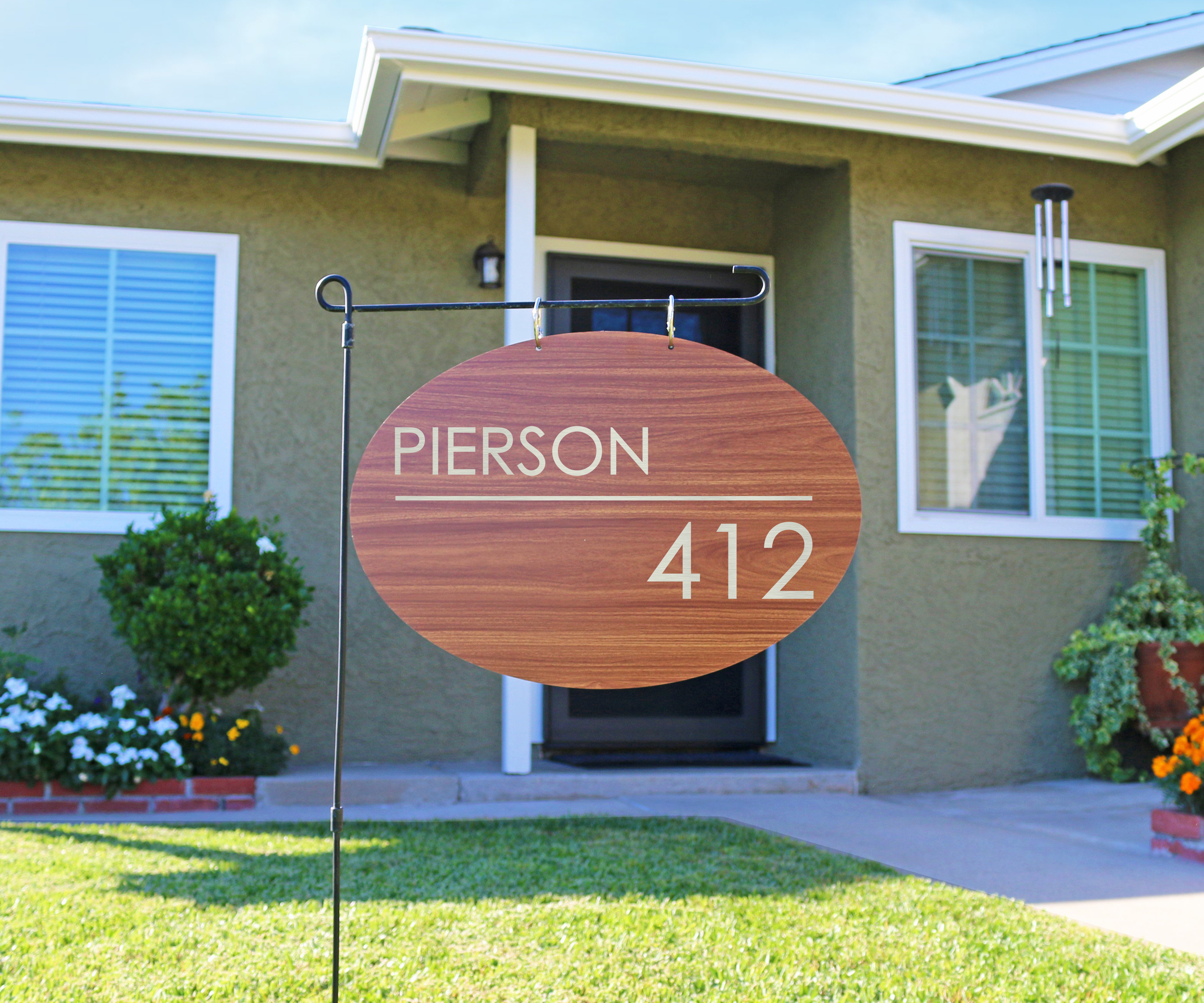 Etchey 2-Line Address Plaque Frame | Wayfair