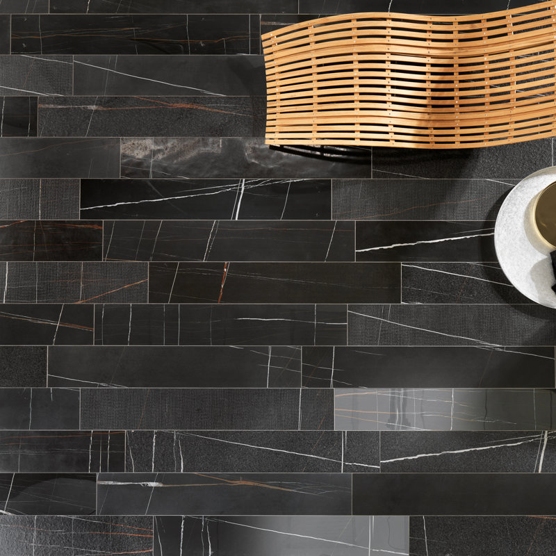 Encore Surfaces Marble Experience Shara Noir 4" x 12" Marble Look ...