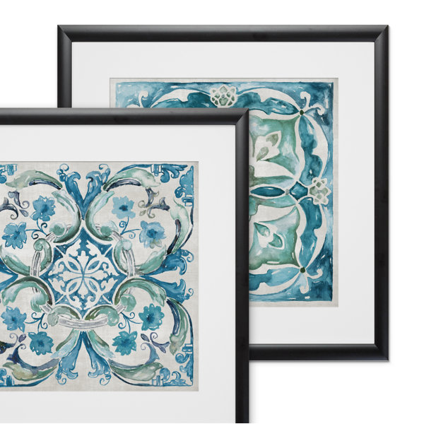 Bungalow Rose Caribbean Tile Framed 2 Pieces Set & Reviews | Wayfair