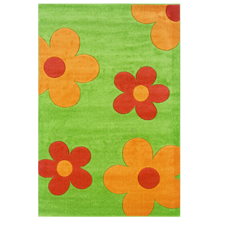 Threadbind Flatweave Performance Green/Orange Rug & Reviews | Wayfair