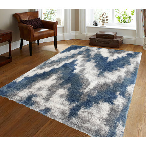 Union Rustic Asay Performance Blue Rug & Reviews | Wayfair