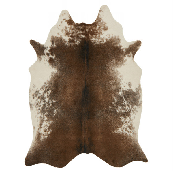 Ebern Designs Isal Faux Cowhide Coffee/Ivory Rug & Reviews | Wayfair