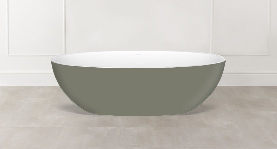 Victoria + Albert Painted Barcelona 70.25" x 33.625" Freestanding Soaking Bathtub in Volcanic ...