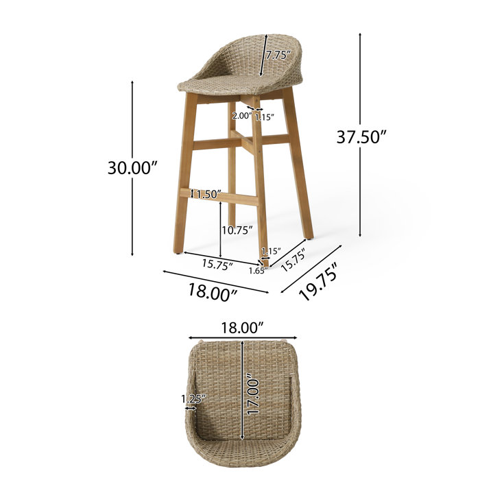Beachcrest Home Earlene Wicker Outdoor 30'' Bar Stool | Wayfair