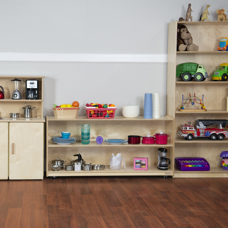 Wood Designs 2 Compartment Shelving Unit with Casters | Wayfair