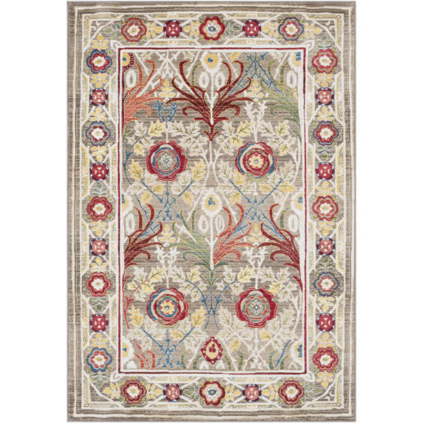 Lark Manor Dimmitt Performance Light Brown/Cream Rug & Reviews | Wayfair