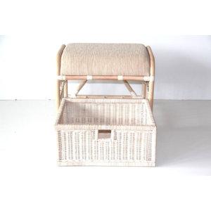 Bay Isle Home Eukleides Rattan Storage Ottoman | Wayfair