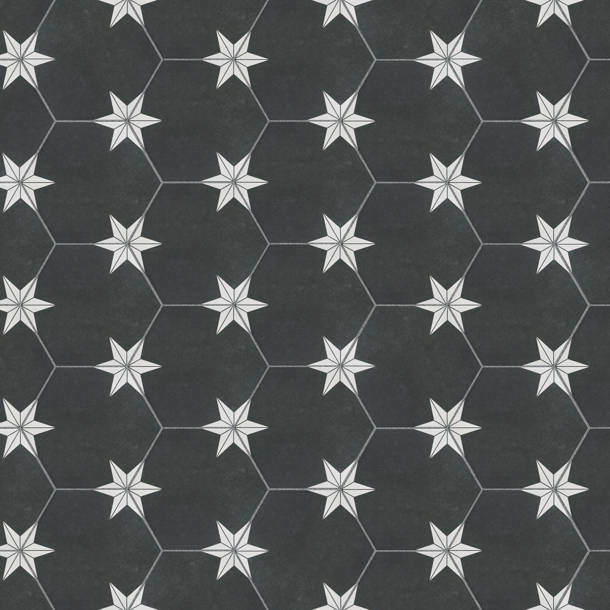 Merola Tile Stella Hex 9" x 10". Porcelain Patterned Wall & Floor Tile ...