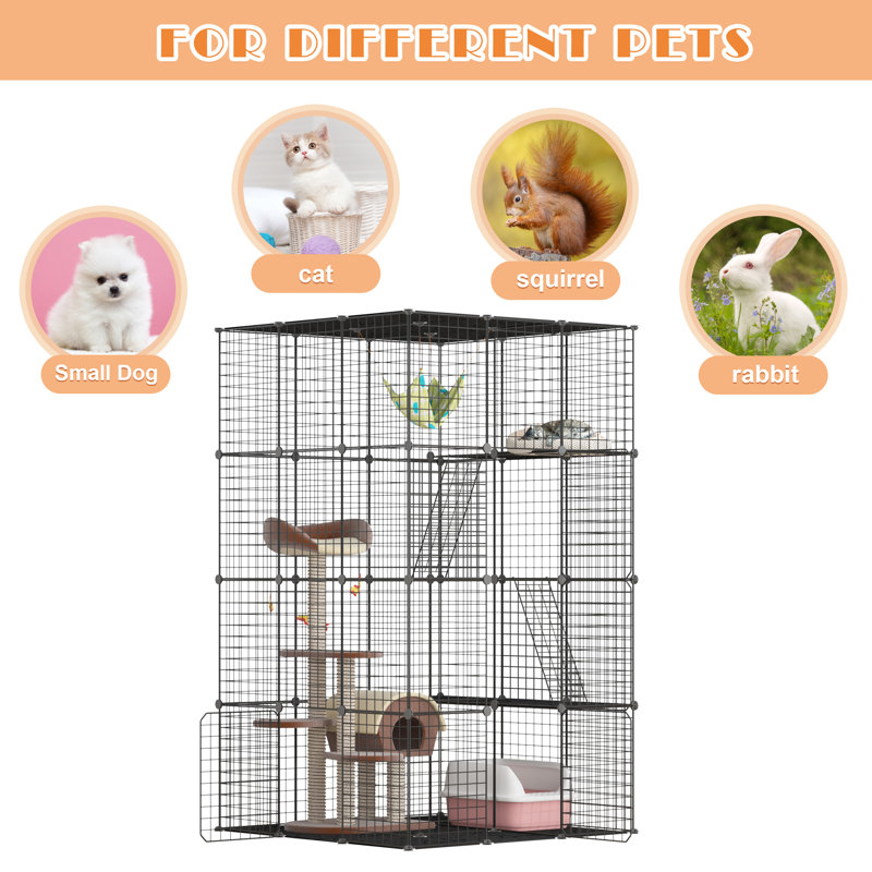Tucker Murphy Pet™ Ceason 4-Tier Wire Cat Cage Playpen & Reviews | Wayfair