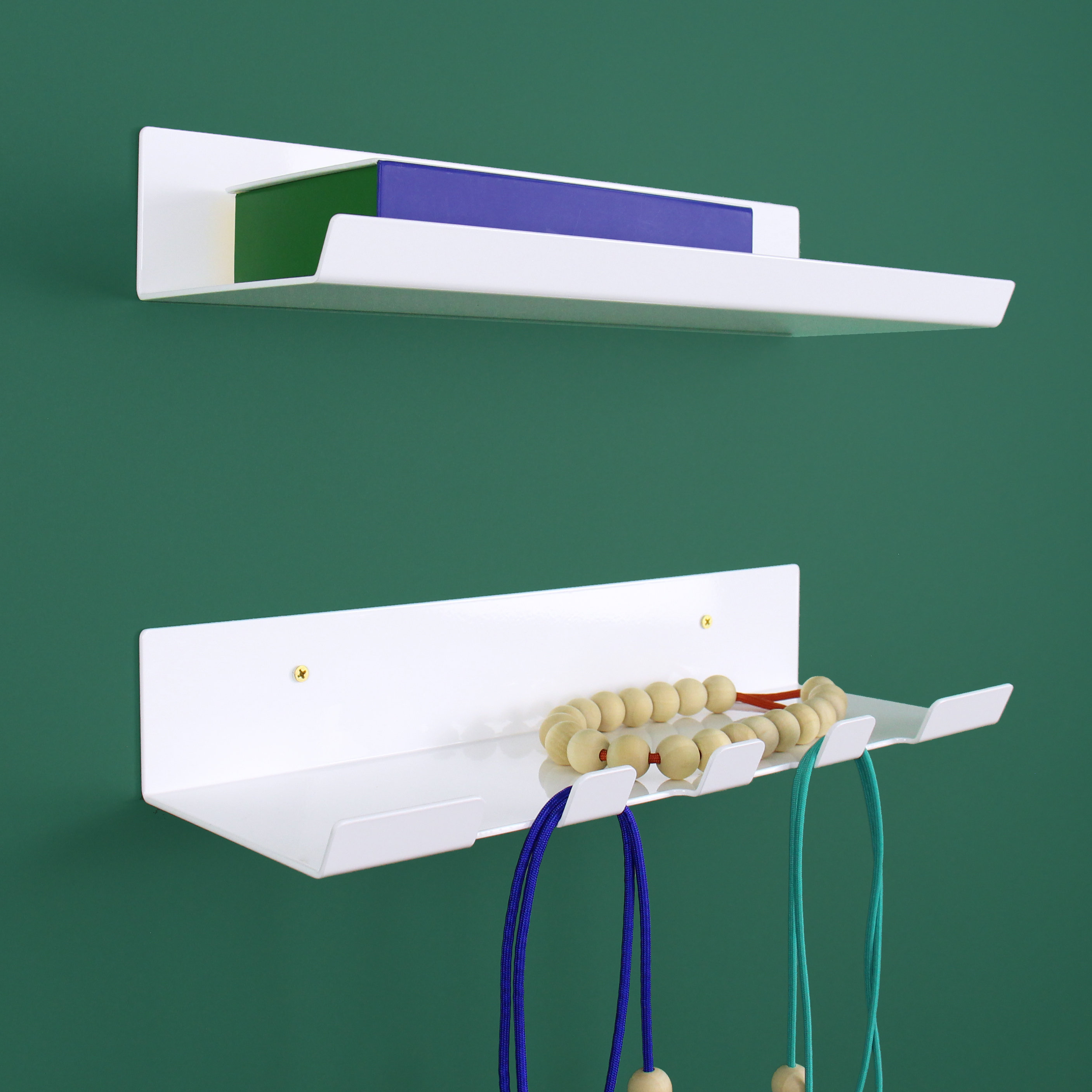 Merkled Studio Metal Floating Shelf With Hooks | Wayfair