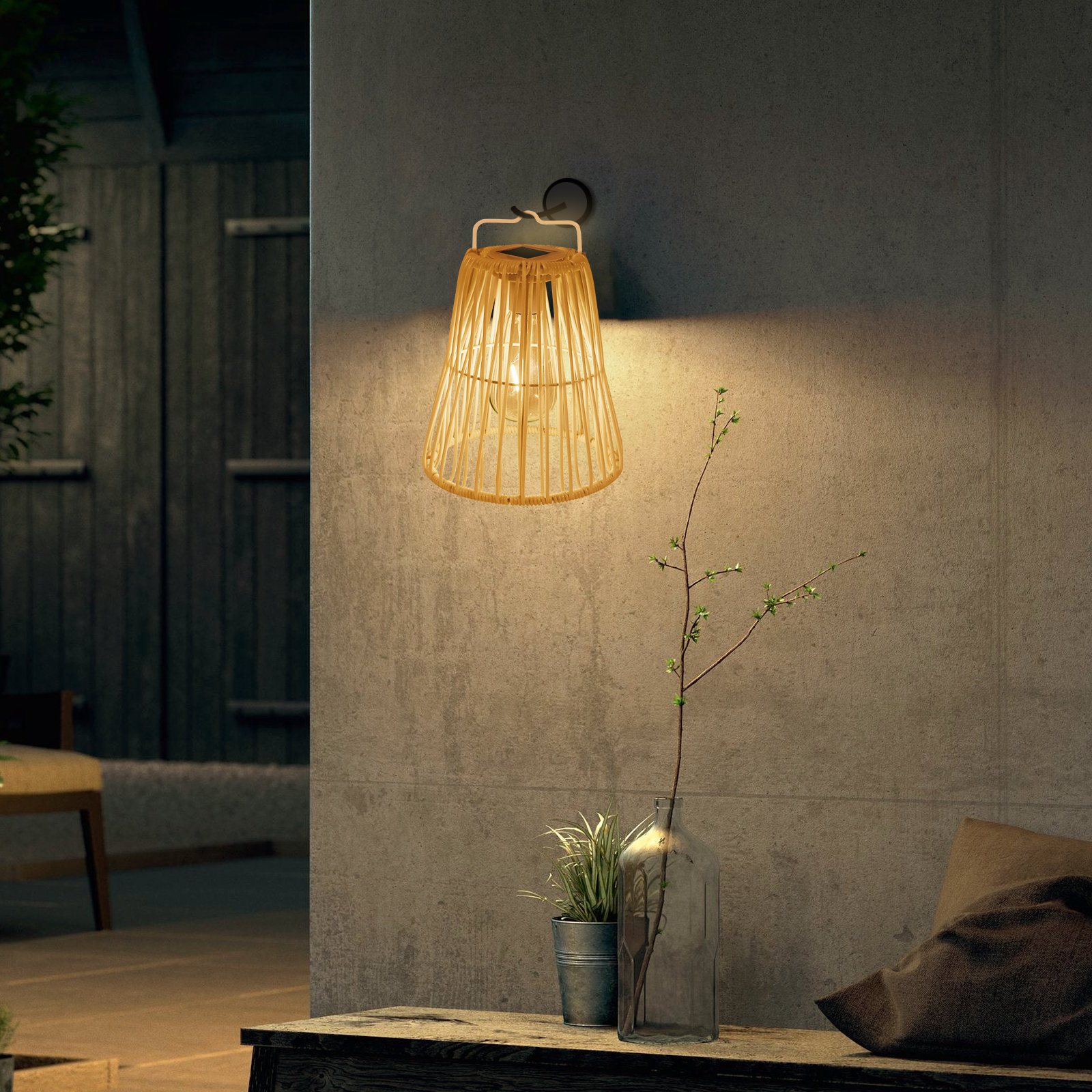 pearlstar Solar Lantern Outdoor Rattan Lights- Solar Lanterns Hanging ...