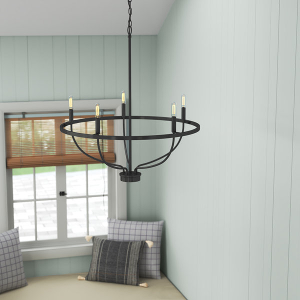 Sand & Stable Babson Dimmable Wagon Wheel Chandelier & Reviews | Wayfair