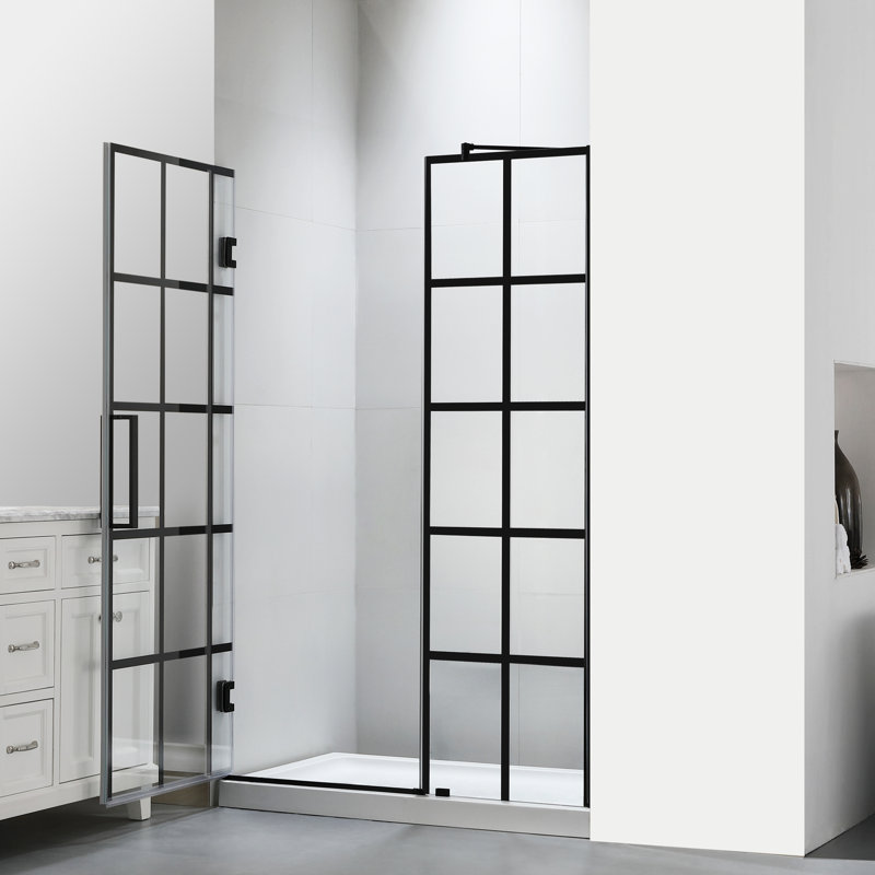 Zipcode Design™ Cyrus 72'' H Semi-Frameless Shower Door with Clear ...