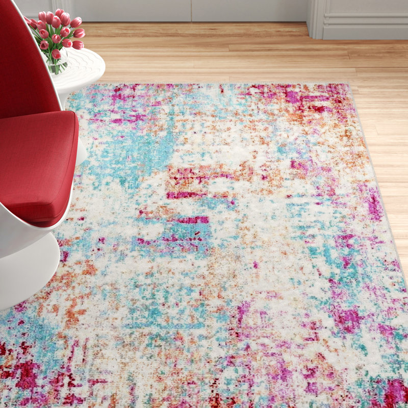 Borough Wharf Molina Beige/Blue/Pink Rug & Reviews | Wayfair.co.uk