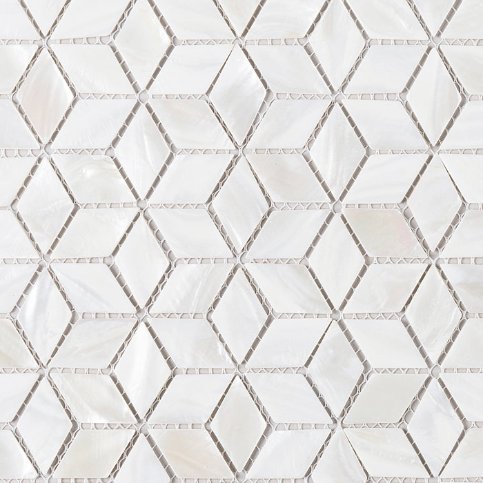 Supreme Tile Mother of Pearl 1" x 1" Seashell Grid Mosaic Wall Tile ...