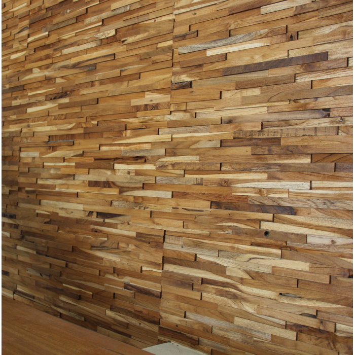 Java Creations Matrix 12" x 48" Reclaimed Engineered Wood Wall Paneling ...