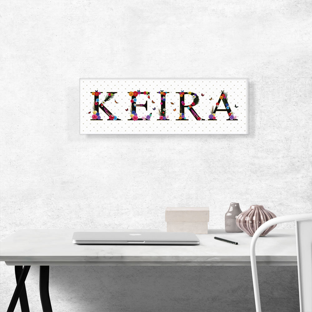 ARTCANVAS KEIRA Girls Name - Wrapped Canvas Panoramic Textual Art | Wayfair