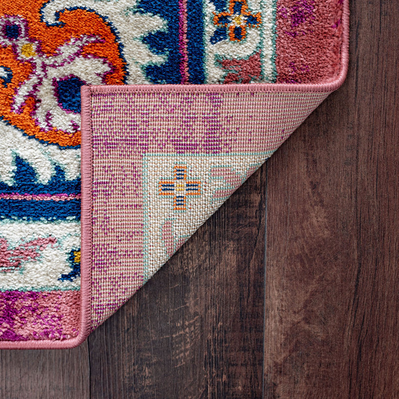 Bungalow Rose Depew Performance Purple/Gold/Blue Rug & Reviews | Wayfair