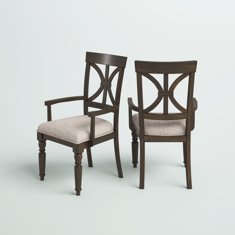 Greyleigh™ Darien Cross Back Arm Chair in Brown | Wayfair
