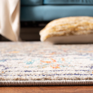 Langley Street Felty Performance Grey / Light Blue Rug & Reviews | Wayfair