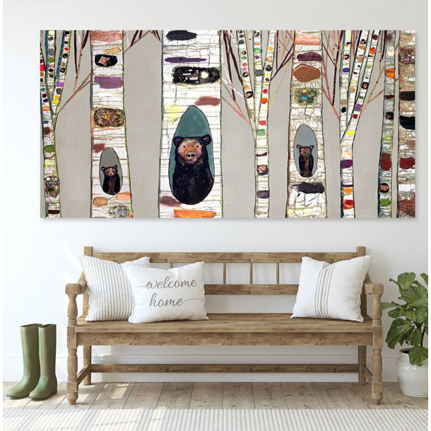 Millwood Pines Black Bear Birch Tree Forest Neutral by Eli Halpin ...