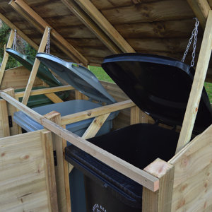 Dakota Fields Elizabethtown Wooden Triple Bin Store | Wayfair.co.uk