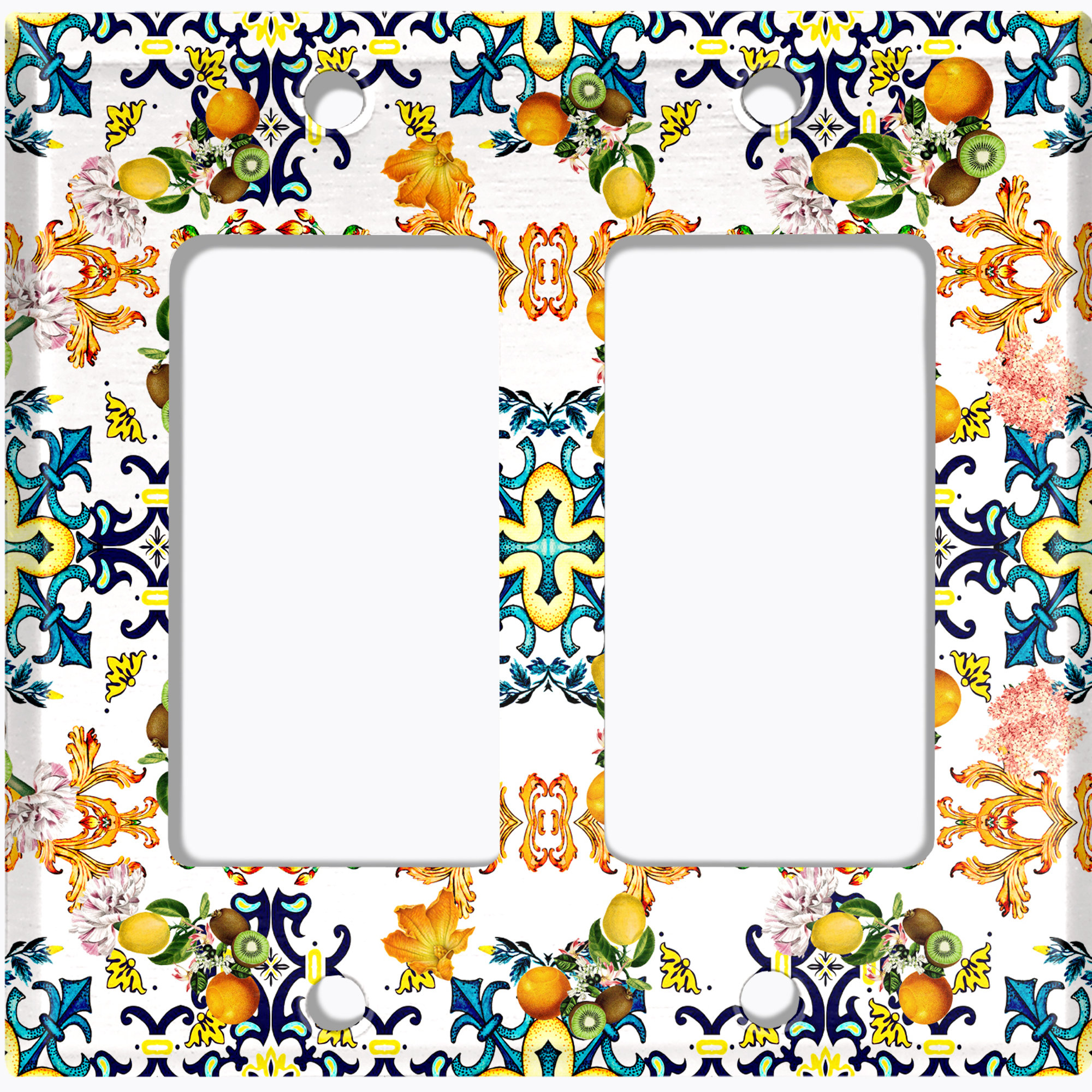 WorldAcc Damask Tile Fruit 2 Decorator / Rocker Wall Plate | Wayfair