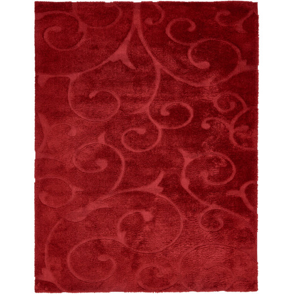 Charlton Home® Baynes Blood Red Area Rug & Reviews | Wayfair