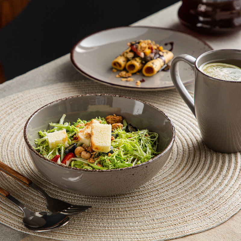 Union Rustic Aagman Stoneware Dinnerware Set - Service for 4 & Reviews ...