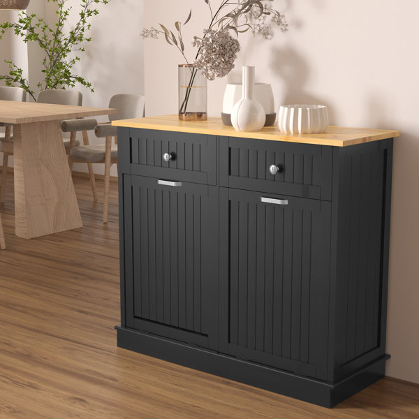 Double-trash-bin-cabinet | Wayfair