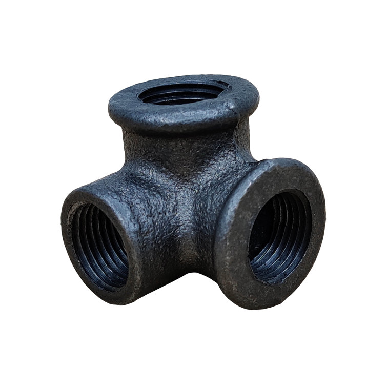 FixtureDisplays 1/2" Black Pipe 3 Way Connector With 4 Mounting Holes ...