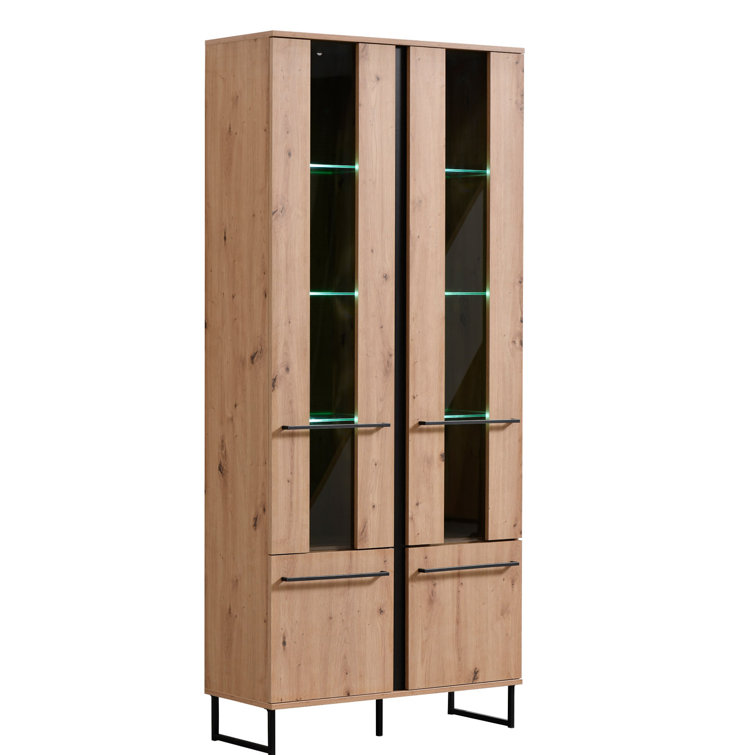 Alpen Home Display Cabinet Highboard Cabinet with Drawers in Natural ...