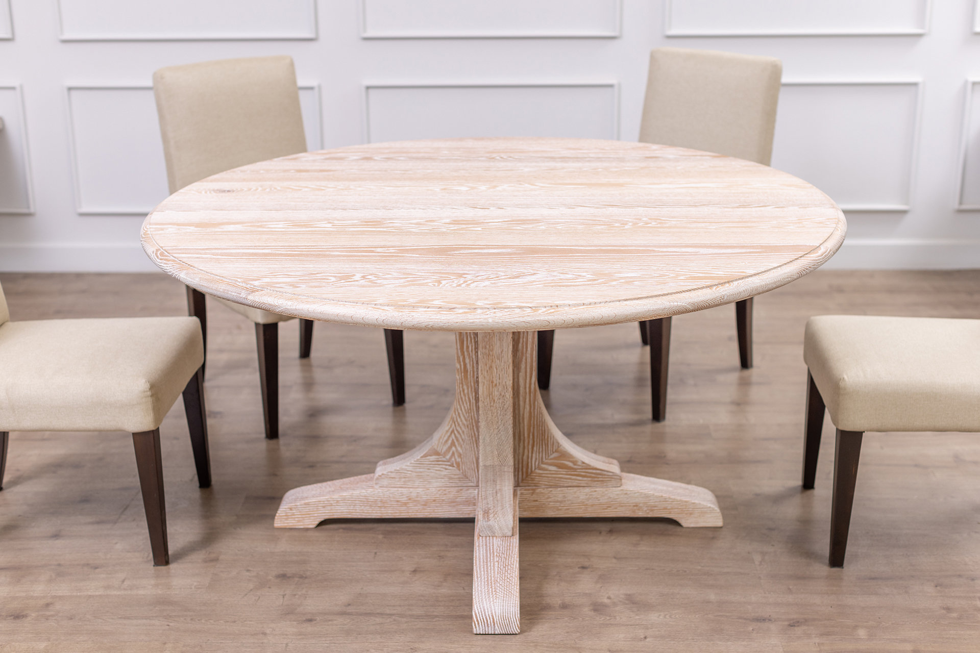 Red Barrel Studio® Kyndyl 60'' Solid Oak Pedestal Dining Table | Wayfair