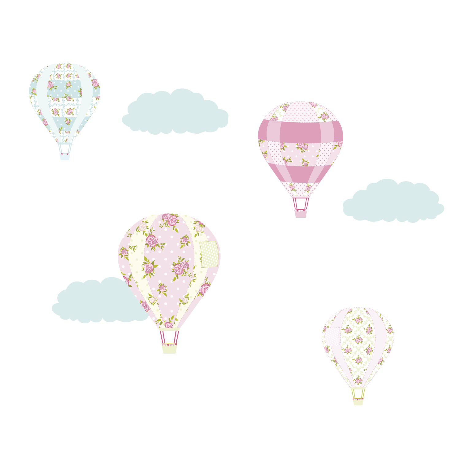 Stickerscape 7 Piece Vintage Hot Air Balloon Wall Sticker Set & Reviews ...