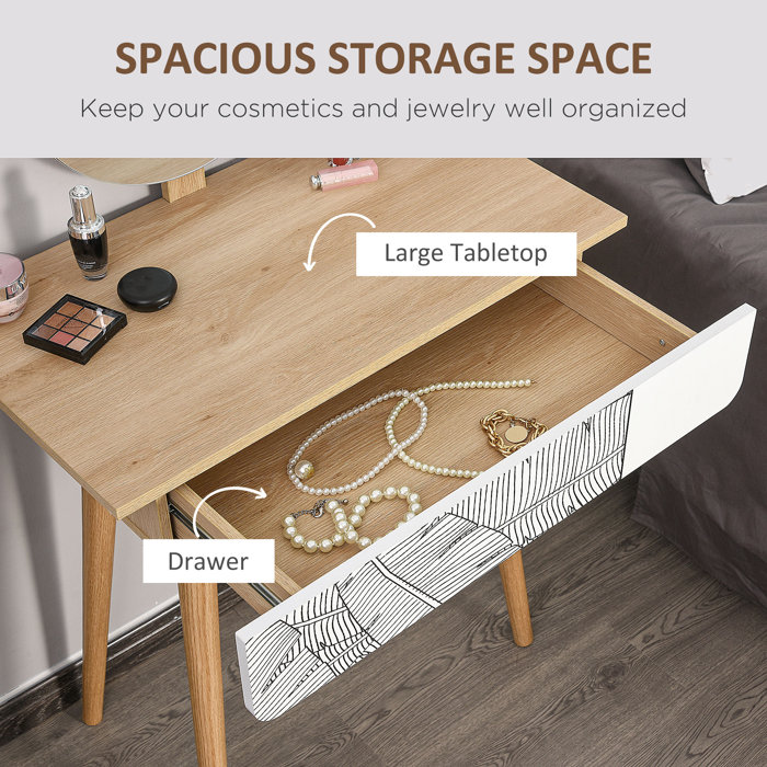 Isabelline Amher Dressing Table with Mirror & Reviews | Wayfair.co.uk