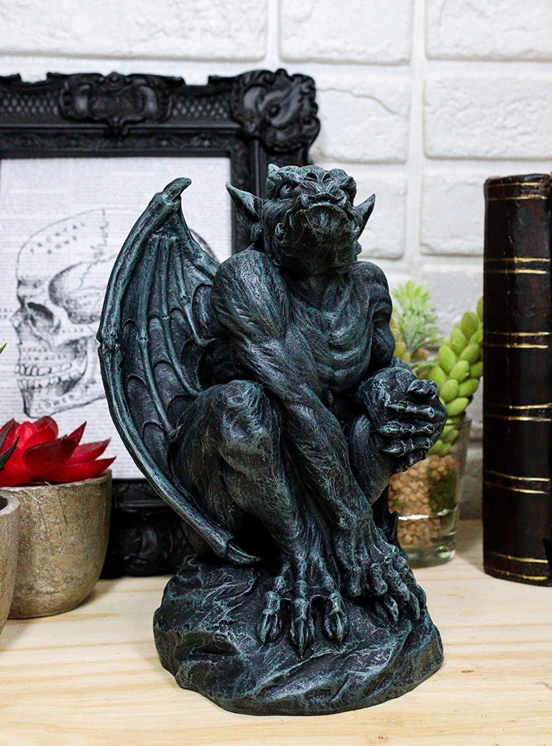 Trinx Gorilla Gargoyle Crouching On Rock Statue | Wayfair