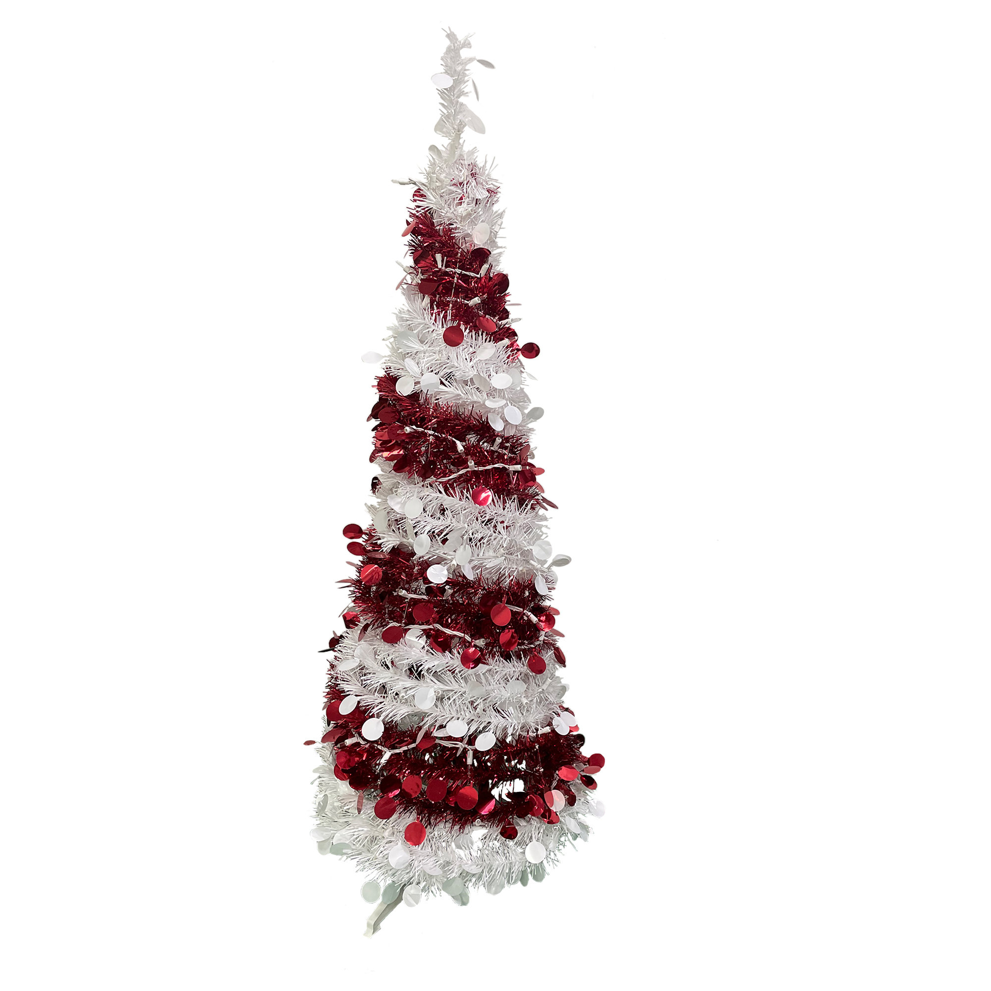 Northlight 4' Pre-Lit Candy Cane Pop-Up Artificial Christmas Tree Clear ...