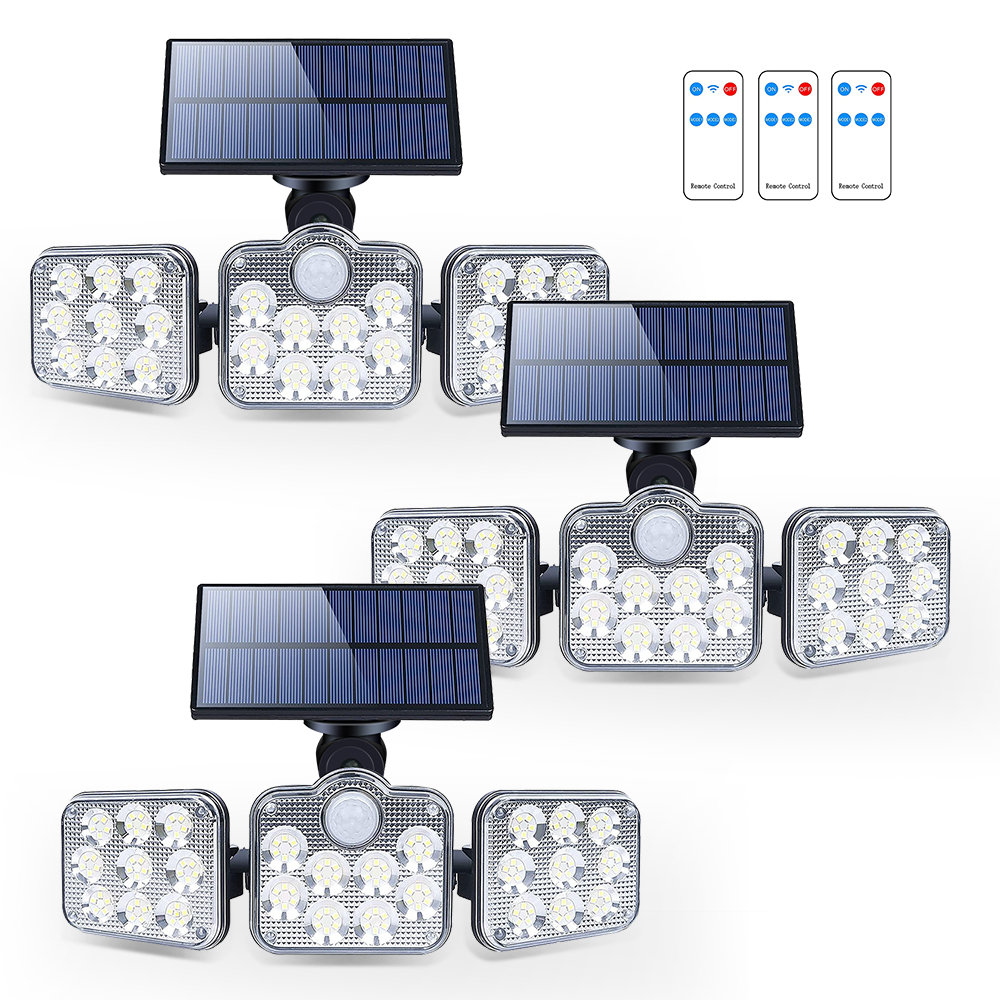 Aptoco 138LED Outdoor Solar Security Lights 30Watt Dusk to Dawn Flood ...