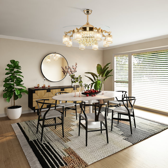 Rosdorf Park Jearold 42'' Modern Ceiling Fan with LED Lights and 8 ...