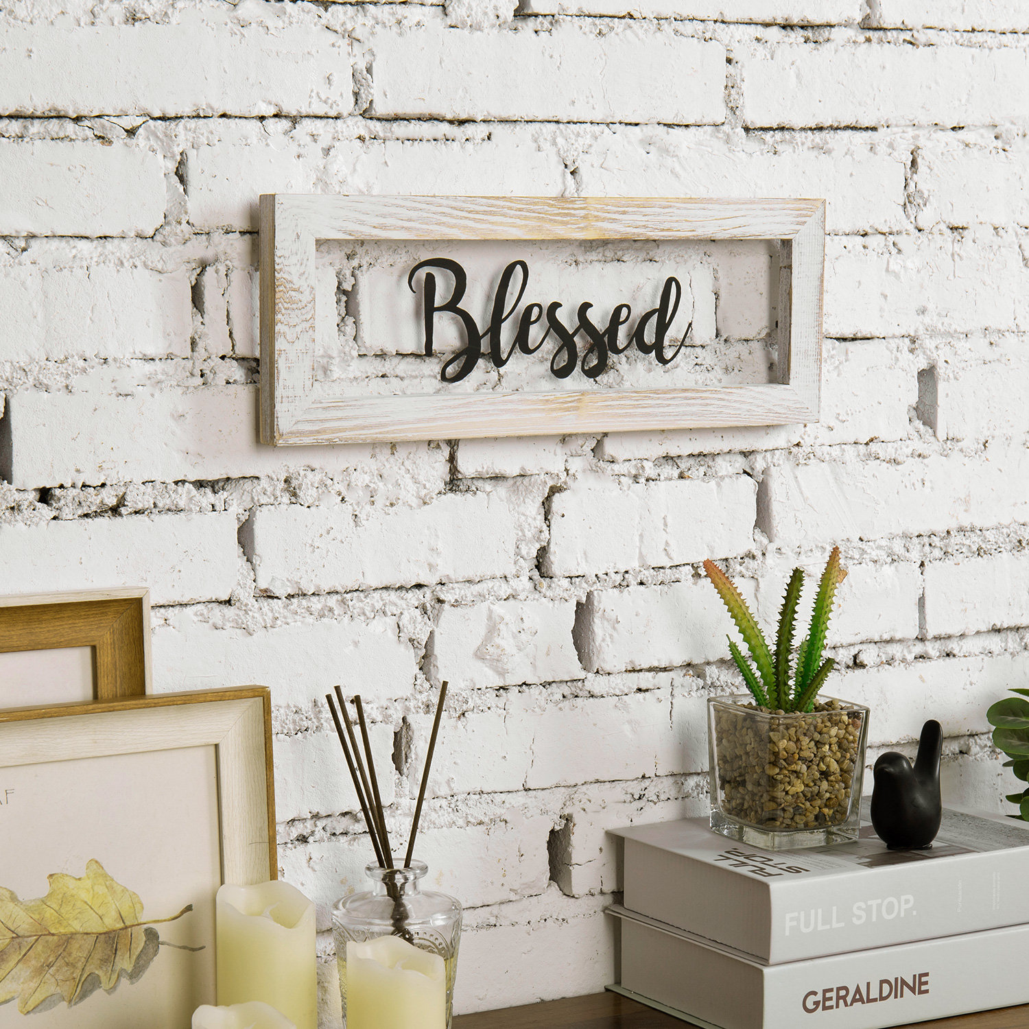 Gracie Oaks Blessed Letters Wood Wall Décor | Wayfair