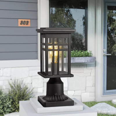 Red Barrel Studio® Outdoor Post Light Clear Glass Shade Pole Lantern ...