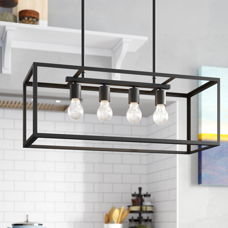Gracie Oaks Carlyle 4 - Light Kitchen Island Linear Pendant & Reviews ...