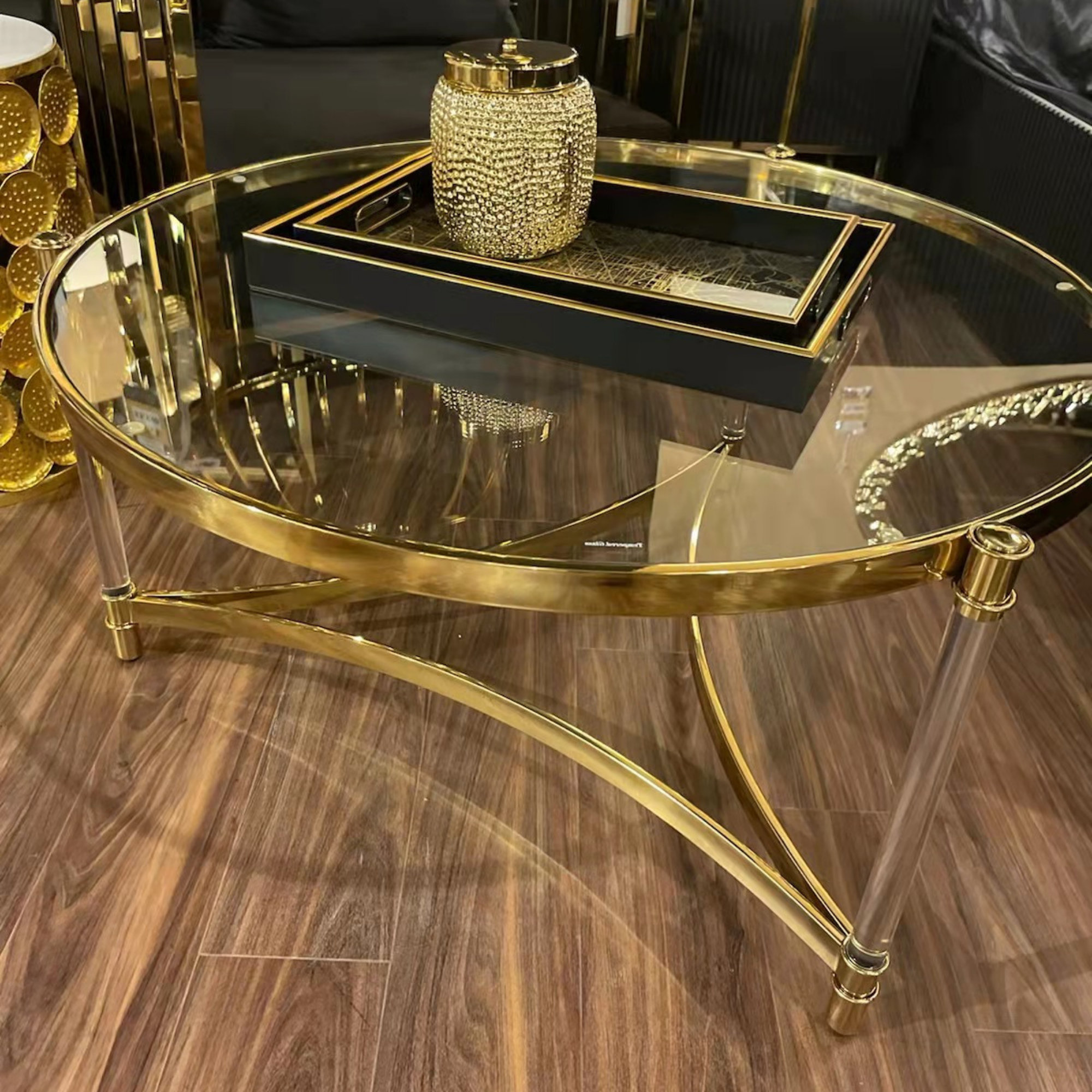 Everly Quinn Niomi Round Acrylic Coffee Table | Wayfair
