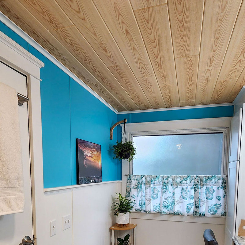 A La Maison Ceilings Foam Wood Glue-Up Ceiling Planks 39 in. x 6 in ...