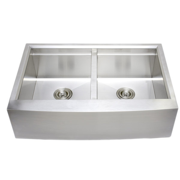 Wells Sinkware 22.25'' W Double Bowl Stainless Steel Farmhouse Kitchen ...